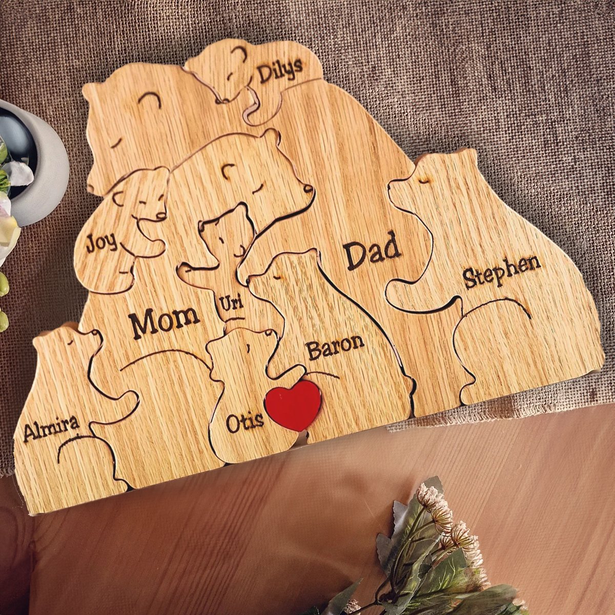 Buy Makezbright Personalized Family Bears Wood Puzzle | Handcrafted ...